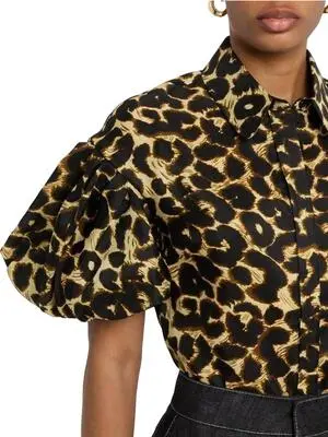 Dice Kayek Print Button-down Shirt - Leopard