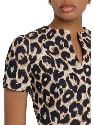 Dice Kayek Print Sheath Dress - Leopard