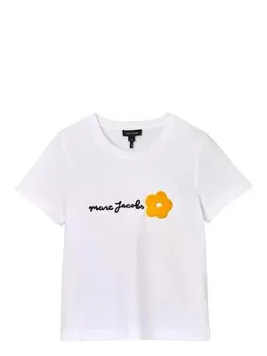 Marc Jacobs Logo Flower Appliqué Tee - White