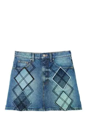Marc Jacobs Patchwork Denim Mini Skirt - Blue