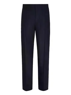 Zegna Pleated Tailored Trousers - Blue