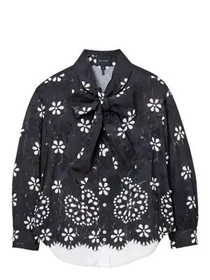 Marc Jacobs Eyelet-detail Bow Blouse - Black