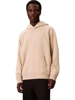 Calvin Klein Washed Fleece Relaxed Hoodie - White Pepper