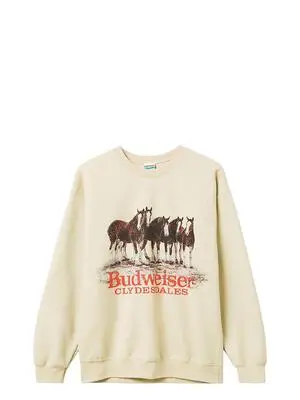 Junk Food Clothing Budweiser Clydesdales Herd Fleece Sweatshirt - Sand