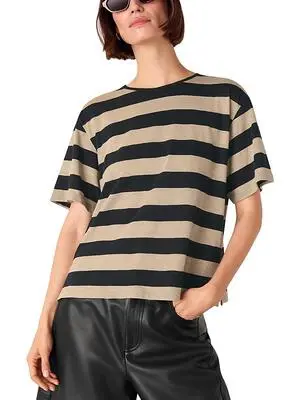 Whistles Striped Tee - Blackmulti