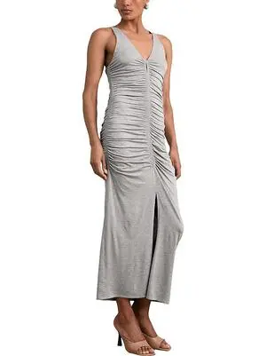 REISS Alessandra Ruched Jersey Dress - Grey