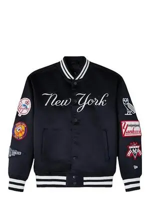 OVO X New Era Mlb New York Yankees Varsity Jacket - Navy Blue