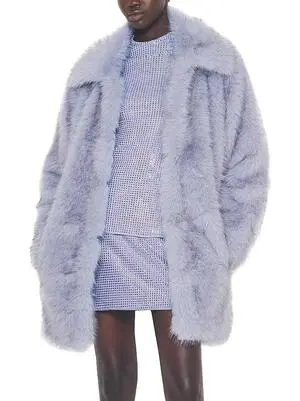 AS By DF Billie Faux Fur Jacket - Celestial Blue