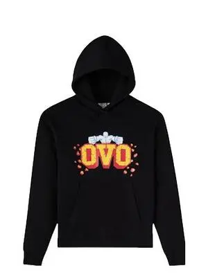 OVO X Ufc Flame Logo Hoodie - Black