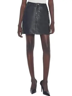 AS By DF Ryder Upcycled Leather Mini Skirt - Black