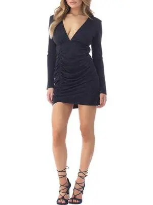 SKY Crystal Long Sleeve Minidress - Navy