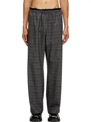 DIESEL® P-tilson Plaid Trousers - Deep Grey/black
