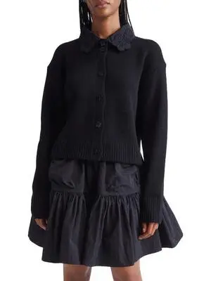 Cecilie Bahnsen Bibi Recycled Cashmere & Wool Cardigan - Black