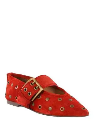 Seychelles Abbey Pointed Toe Flat Red