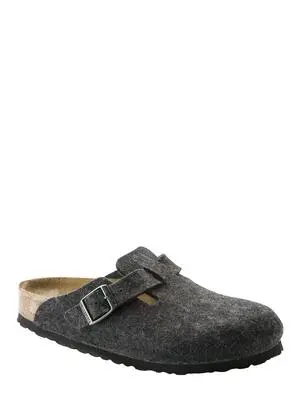 BIRKENSTOCK Boston Wool Clogs - Anthracite