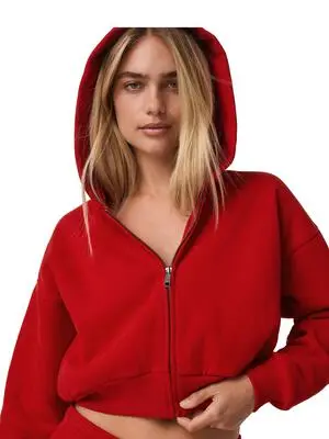 Vuori Restore Mini Full Zip Hoodie Cherry