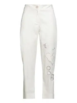 ELISA CAVALETTI BY DANIELA DALLAVALLE Tapered Appliquéd Trousers - Off White