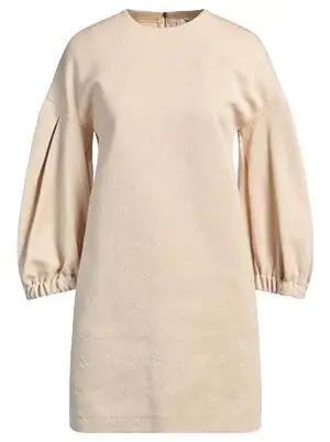 Max Mara Mini T-shirt Dress With Logo Print - Beige