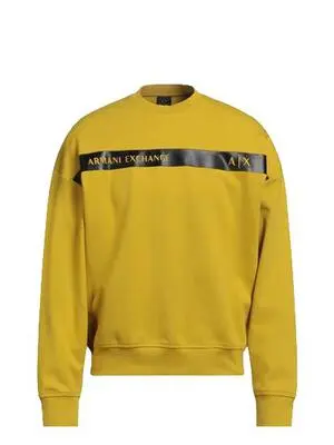 Armani Exchange Cotton-blend Sweatshirt With Logo Appliqu - Yellow