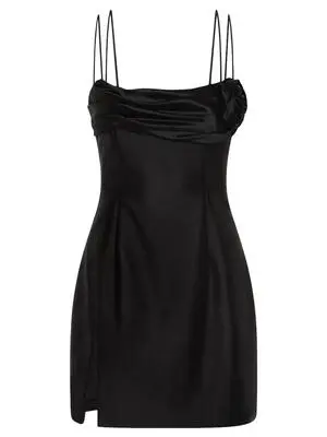 Rachel Gilbert Sawyer Rose-embellished Mini Dress - Black