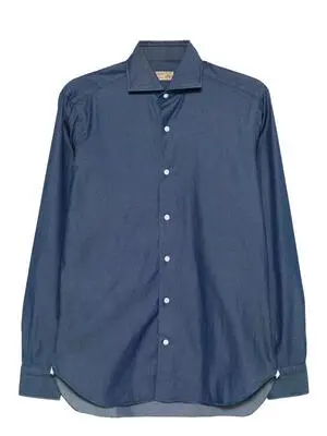BARBA NAPOLI Long-sleeve Button-down Shirt - Blue