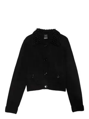 Pinko Embellished-collar Cardigan - Black