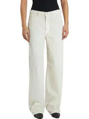 Ag Five-pocket Wide-leg Jeans - White