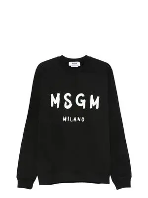MSGM Logo-print Cotton Sweatshirt - Black