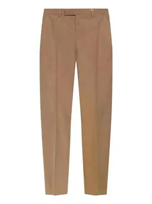 Versace Wool Trousers With Gold Button Detail - Neutrals
