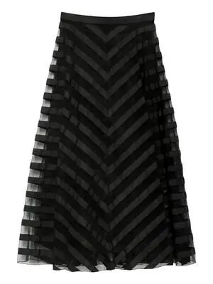 P.a.r.o.s.h Chevron Striped Midi Skirt - Black