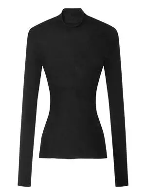 Versace High-neck Ribbed-knit Jumper - Black
