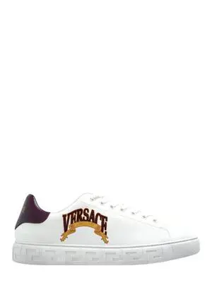 Versace Logo-embroidered Sneakers - White