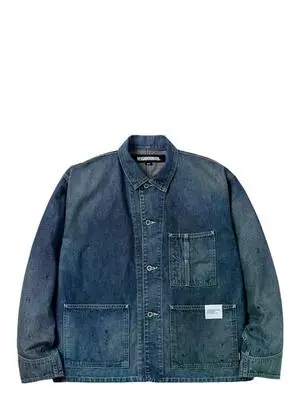NEIGHBORHOOD Paint-splatter Denim Trucker Jacket - Blue