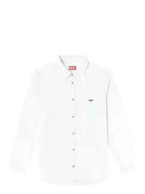 DIESEL® D-simply Logo-embroidered Cotton Shirt - Blue