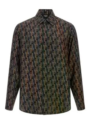 Fendi Nity-print Shirt - Brown