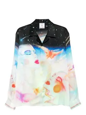 Casablanca Celestial-print Buttoned Shirt - White