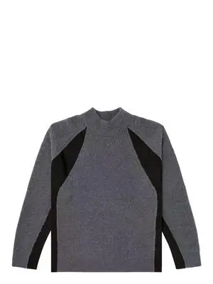 DIESEL K-lollo-tn Ribbed Panelled Sweater - Grey