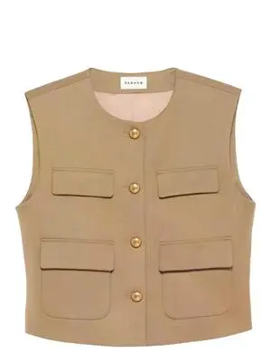 P.a.r.o.s.h Button-fastening Pocketed Waistcoat - Brown