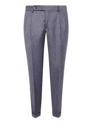 BARBA NAPOLI Firenze Pleated Wool Trousers - Grey