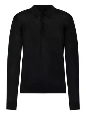Giorgio Armani Long-sleeve Polo Shirt - Blue