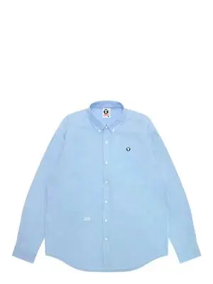 AAPE BY *A BATHING APE® Logo-patch Oxford Shirt - Blue
