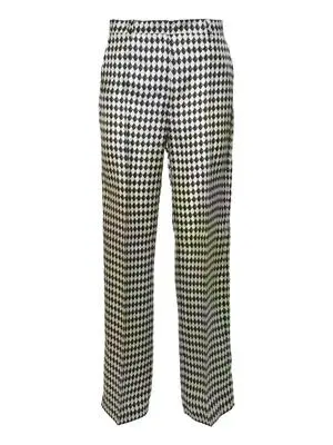 Max Mara Diamond-pattern Cotton Trousers - Black