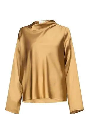 Loulou De Saison Riddy Draped Collar Blouse - Gold