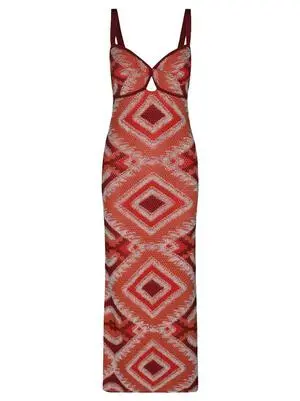 Johanna Ortiz Vintage Affair Midi Dress - Red
