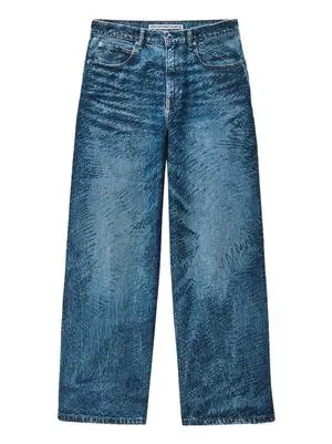 Alexander Wang Marker Print Straight-leg Jeans - Blue