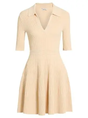 Simkhai Patricia Ribbed-knit Mini Dress - Beige