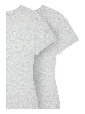 SKIMS Cotton Jersey T-shirt 2 Pack - Light Heather Grey