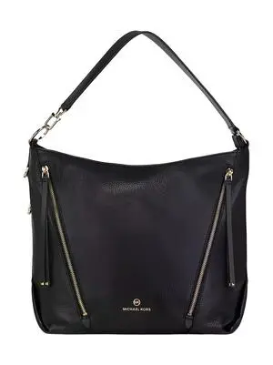 Michael Kors Zip-detail Leather Shoulder Bag - Black