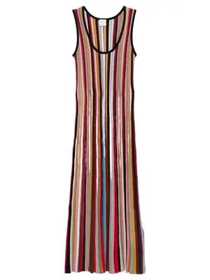 Paul Smith Striped Ribbed Knit Dress - Black
