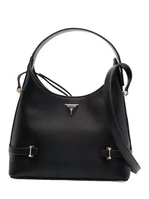 Guess Textured-leather Shoulder Bag - Black